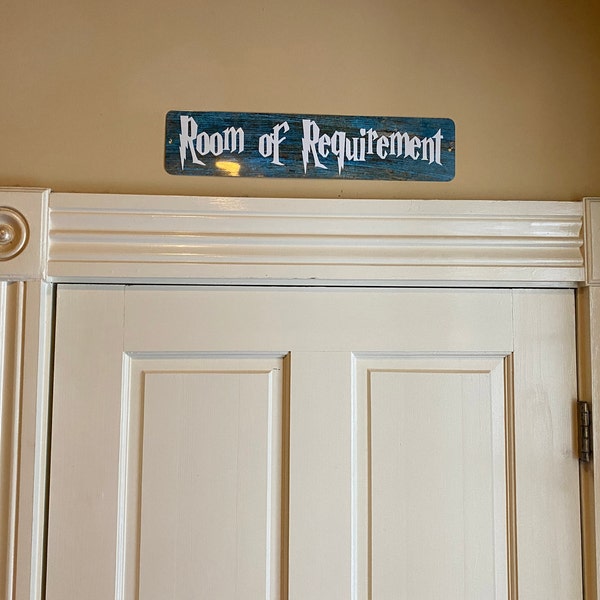 Room of Requirement You Choose Wood Look Background- Metal Sign 4"x18 ...