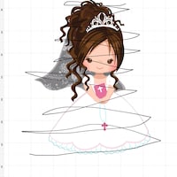 Pink First Communion Clipart for Girls. Holy Communion Character ...