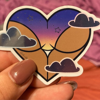 Devil Derrière Heart Shaped Vinyl Butt Sticker Adult Sticker Decal Body ...