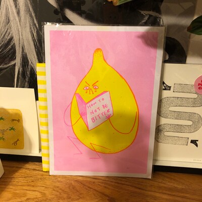 Bitter Lemon 2bmcr SUMMER NEON EDITION Cute Fruit Neon Pink Dotty A4 Risograph Print - Etsy