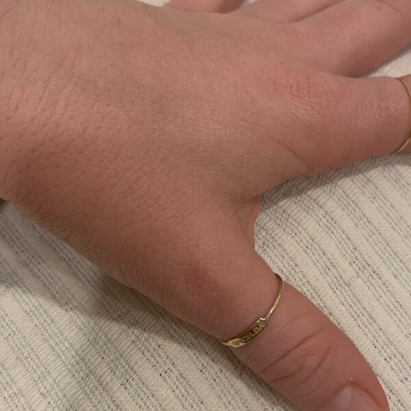 Nameplate Ring ~ 14K Solid YELLOW Gold • Personalized Real Gold Ring ...