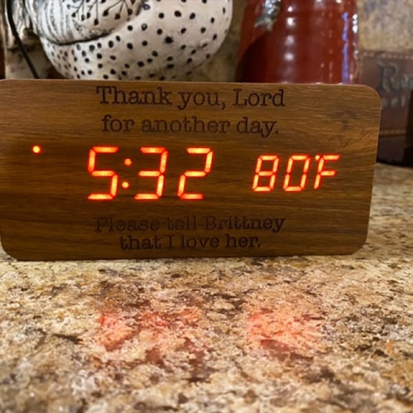 Personalized Wooden Clock - Customized Alarm Clock - Engraved House ...