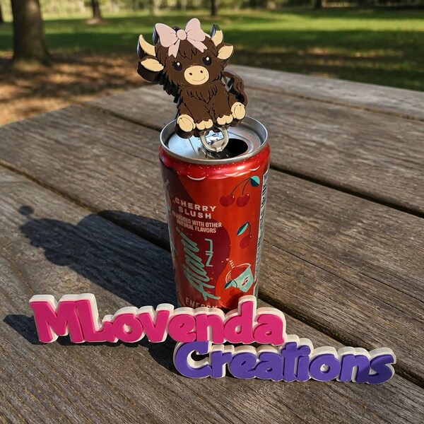 Soda Can Tab Opener 3D Printer File | Highland Cow Coquette Bow STL 3MF ...