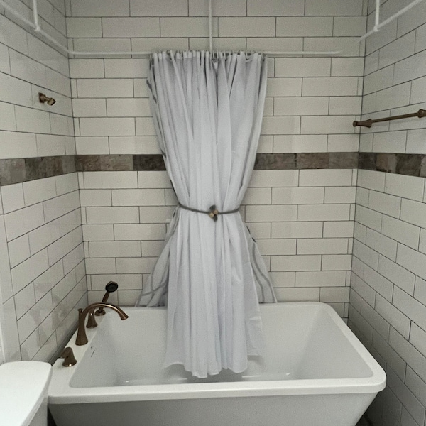 Rectangle Shaped 360 Degrees Shower Curtain Rod for Bathroom, Fitting ...