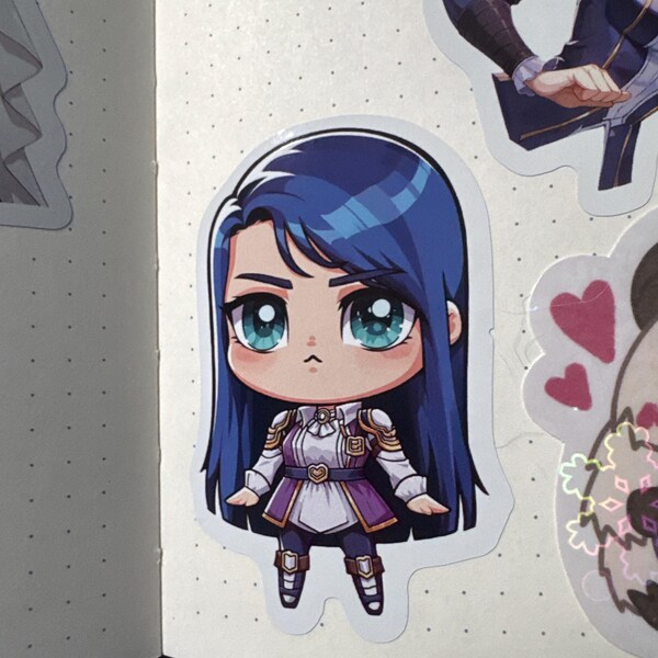 Chibi Arcane Caitlyn, League of Legends Sticker 3" Vinyl Sticker, Lol ...