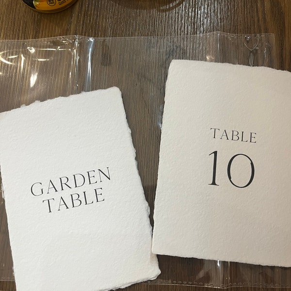 Handmade Paper Table Number Signs - Etsy