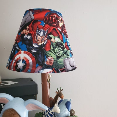 Marvel Lamp Shade. Thor Captain America Hulk Ironman Black - Etsy