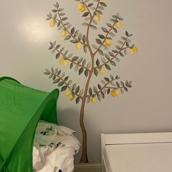 Big Lemon Tree Wall Decals With Leaves, Plastic-free Wall Stickers - Etsy
