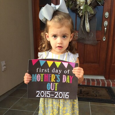 First Day of Mother's Day Out School Sign Last Day of - Etsy