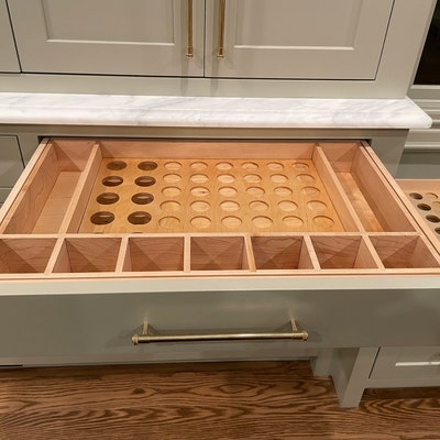 Custom Spice Drawer Insert Made From Solid Maple, Walnut, or White Oak ...
