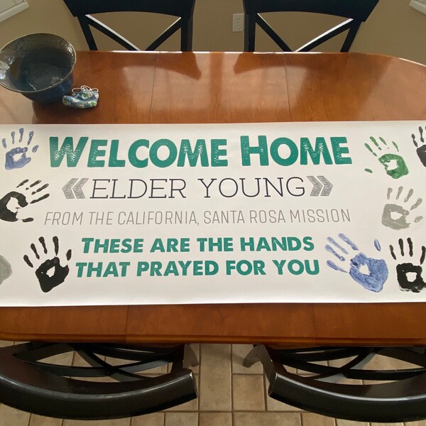 Missionary Banner Welcome Home Sign - Choose Your Options - Comes With ...