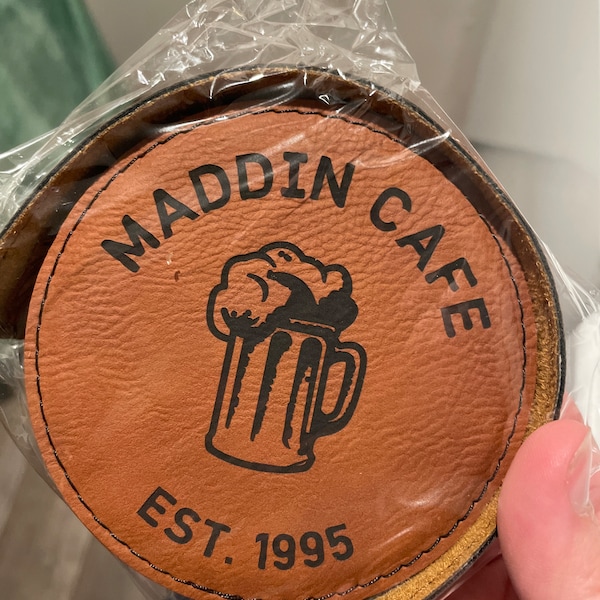 Personalized Bar Coasters, Set of 6 Coasters With Bar Name and Beer Mug ...