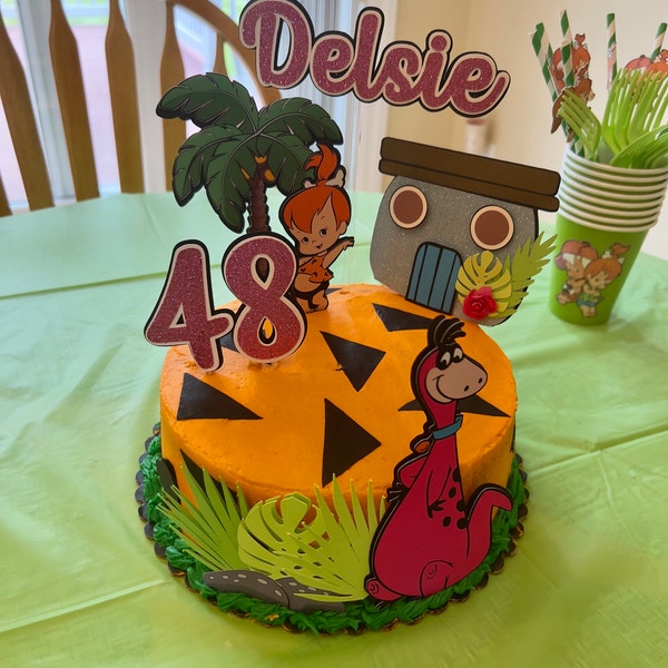Pebbles Cake Topper, the Flintstones Theme Cake Topper, Pebbles Party ...