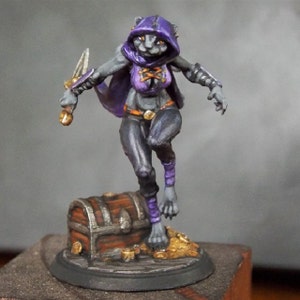 Female Tabaxi Miniature Twin Goddess Miniatures Tabletop RPG Miniature ...