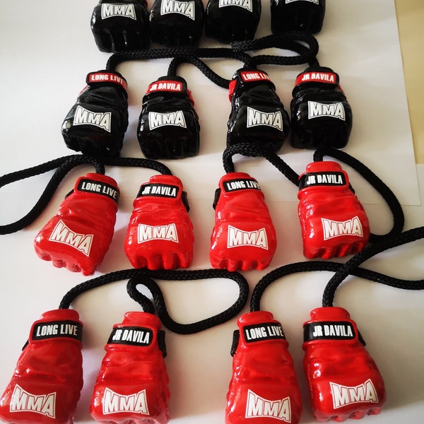 Personalized MMA Fighter Gloves: Handmade Car Mirror Ornament, Gift UFC ...