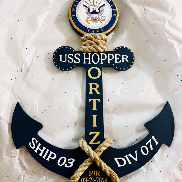 Personalized Navy Anchor Door Decoration: Graduation, Bootcamp, PIR ...