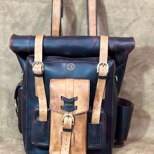 Leather Roll-top Backpack Pattern: Travel Bag Template (PDF & DXF) - Etsy