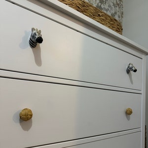 Boho Rod Drawer Pull , Dark Oak Rattan Handle, Wicker Drawer Pull ...