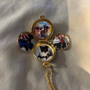 Incredible Four-way Locket Malachite Necklace Family Album Lockets ...