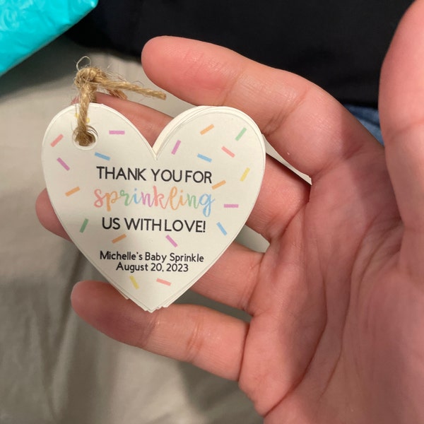 Thank You for Sprinkling Us With Love Tags (2" Wide), Baby Sprinkle ...
