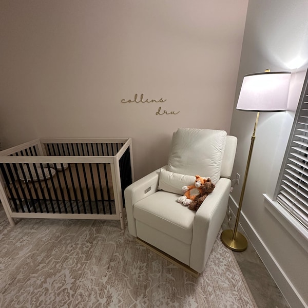 Wood Script Nursery Baby Room Name Laser Cut Sign Cursive First and ...