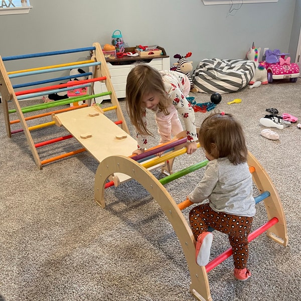Montessori Furniture Set of Three Items, Climbing Arch Toddler, Ramp ...