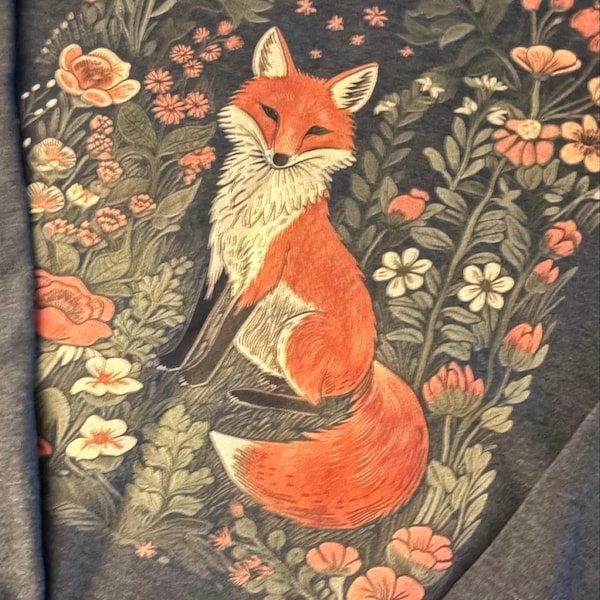 Cozy Cute Fox Cottagecore Sweatshirt, Vintage Forest Witch Aesthetic ...