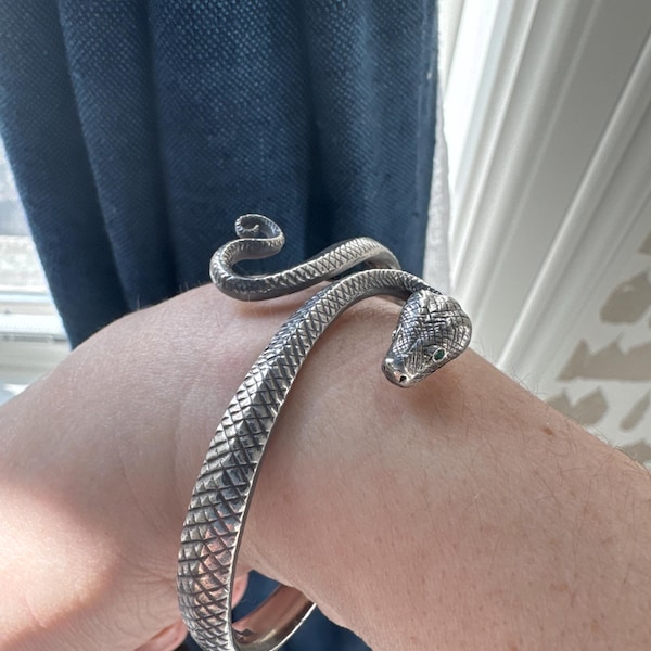 Snake Bangle Sterling Silver Handmade - Etsy