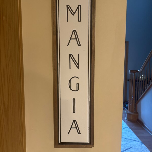Mangia Sign Vertical- Approx 7 X 29, Kitchen Wall Art, Kitchen Art ...
