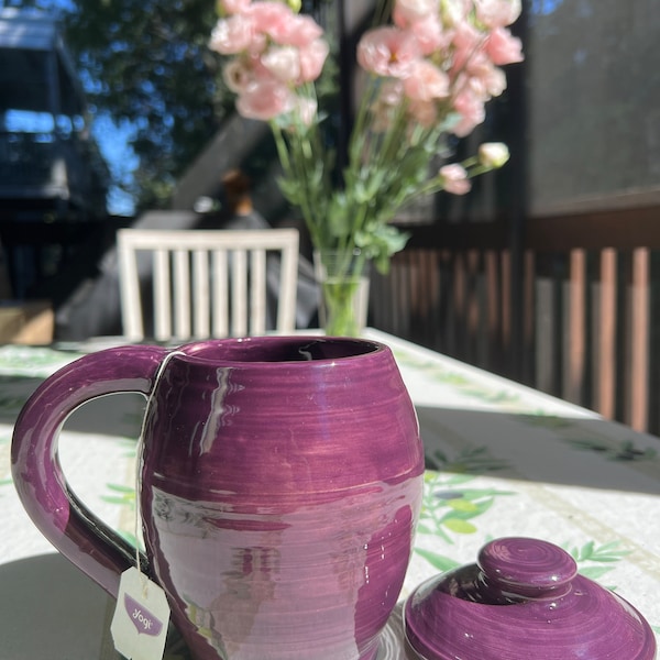Large Covered Mug, Purple - Etsy