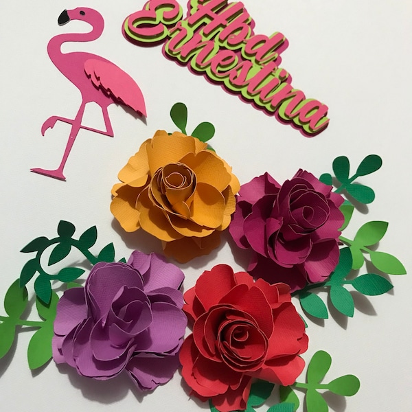 Small Paper Rose Template SVG and PDF Files With Tutorial, Paper Roses ...