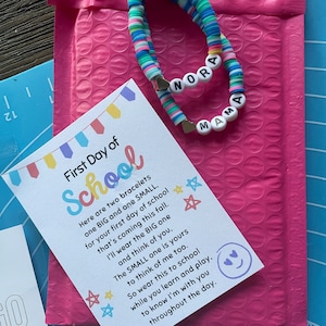 First Day of School Bracelet Set Mommy and Me Bracelet Kindergarten ...