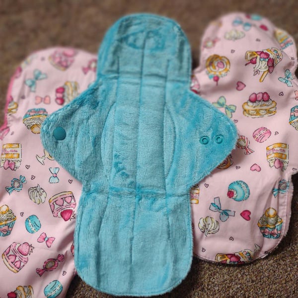 BLUE FLORA - Handmade All Purpose Wet Dry Bag, Cloth Pad Wrapper ...