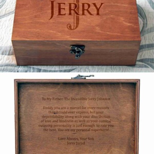 Personalized Wooden Box With Name and Monogram, Custom Jewelry Box ...
