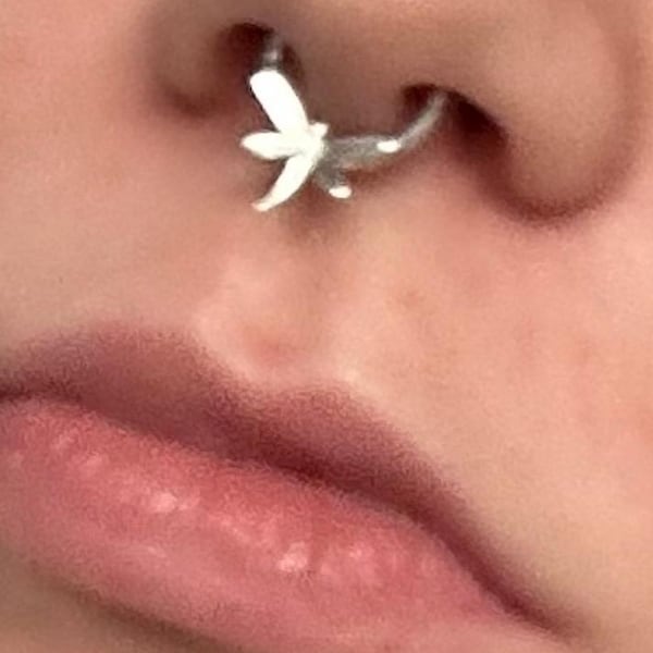 Mayan Nose Ring Beaded Detail Tribal Septum Ring Wide Nose Ring Nickel ...