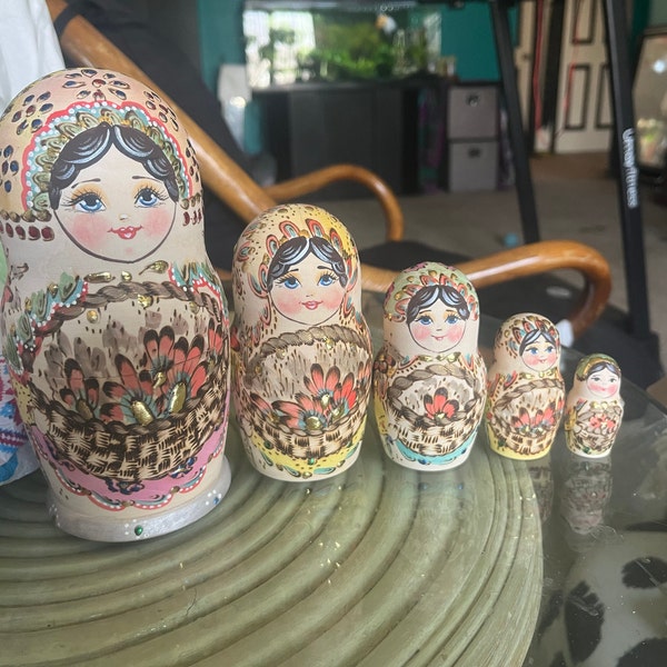 Nesting Dolls, Matryoshka angel With Arch 7 Tall,5 Pieces Inside.hand ...