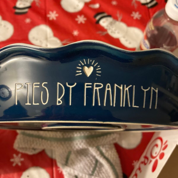 Made With Love Personalized Ceramic Pie Dish, Personalized Mother's Day ...