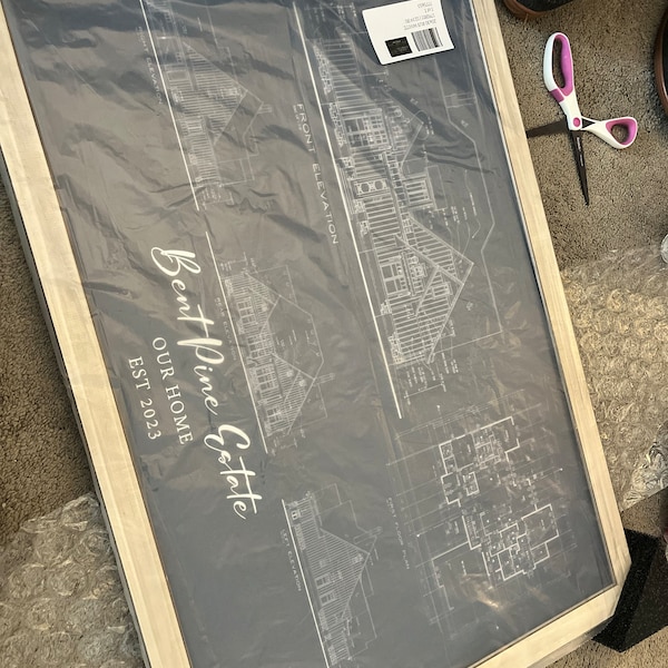 Custom Blueprint House Poster, Home Floor Plan, Print, Canvas or Framed ...