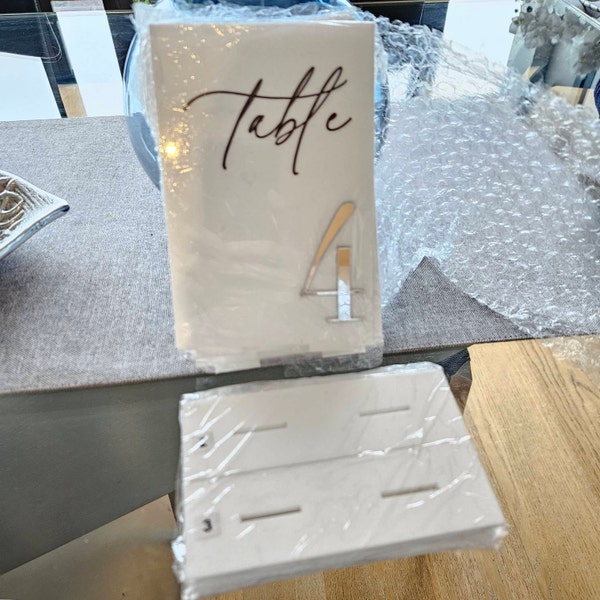Frosted Acrylic Table Numbers - Frosted Acrylic Sign - Wedding Table ...