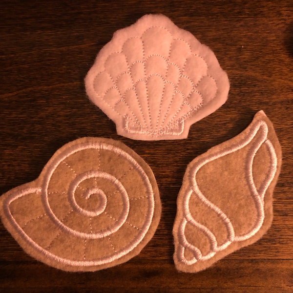 Seashell Set Applique Machine Embroidery Design Sea Shell Starfish Sand ...