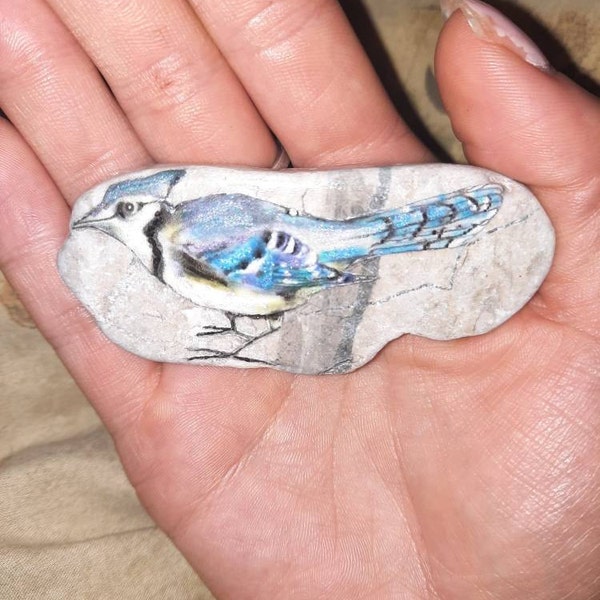 Hummingbird Stone, Bird Magic Pocket Stone, Original Art for Bird Lover ...