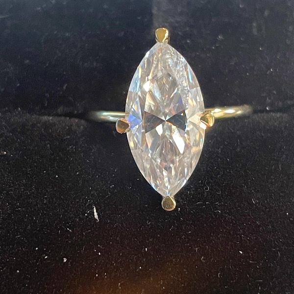 Bezel Set Round Moissanite Engagement Ring, Solitaire Wedding Ring ...