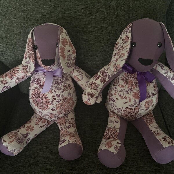 Memory Bear Made From Loved Ones Clothing Custom Made 18" Teddy Bear Wedding Bear Shirt Keepsake ...