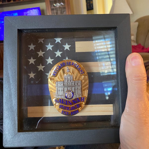 Thin Blue Line Shadow Box Display - Etsy