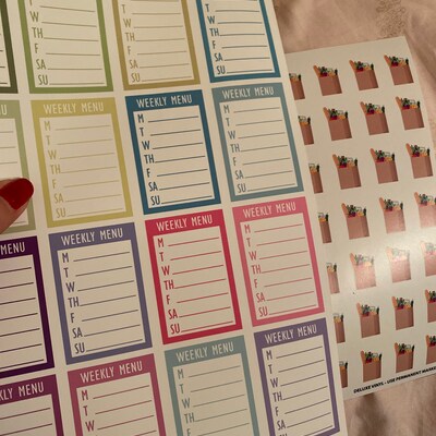 WEEKLY MENU SIDEBAR Stickers - Etsy