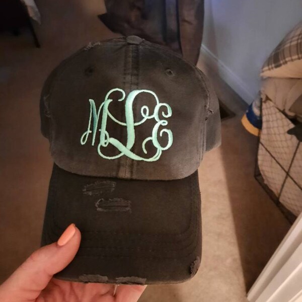 Monogrammed Hat, Personalized Hat, Ladies Monogram Hat, Monogrammed Cap ...