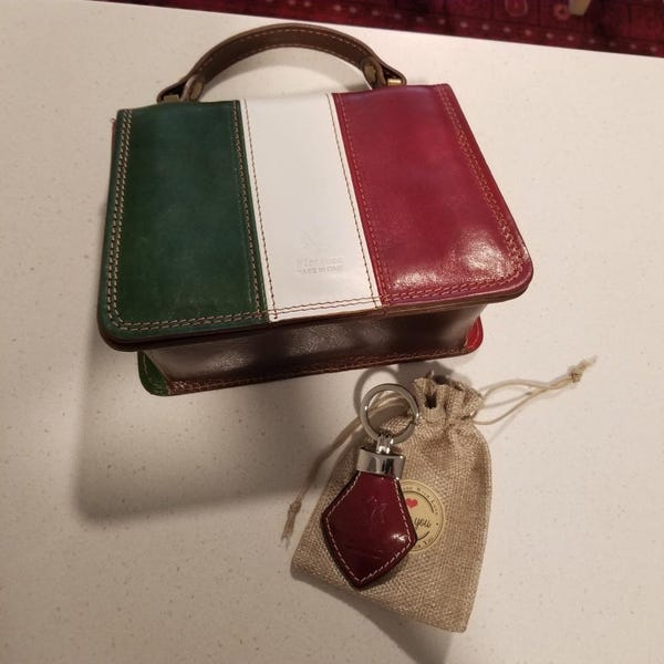 Italian Handmade Red Leather Handbag for Women , Elegant Vintage-style ...