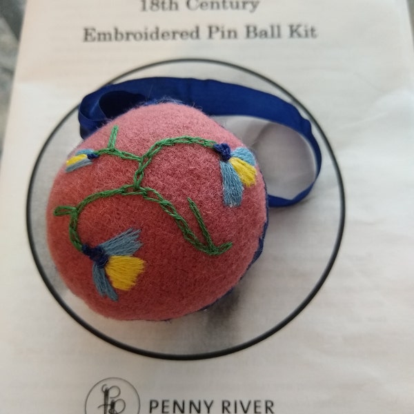 DIY Make Your Own Embroidered Wool Hanging Pincushion 18th Century ...