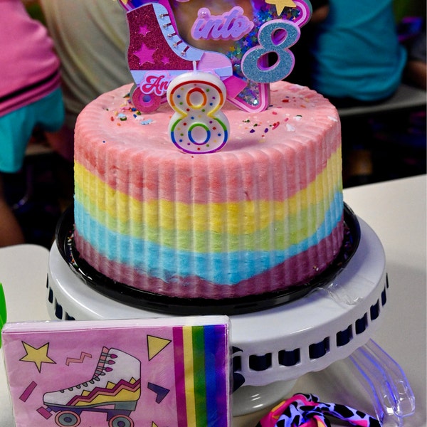 Roller Skating Cake Topper, Rolling Into Cake Topper, Groovy Roll Cake ...