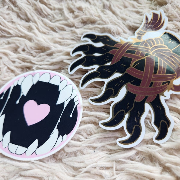 Monsterlover Maw Round Sticker PINK furry Monsterfucker Decal Kinky ...